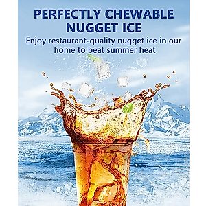 Joy Pebble Ice Maker Countertop, 10,000pcs/33lbs/Day Pebble Ice, Portable Nugget Ice Maker Machine with Handle, Self-Cleaning, Ice Scoop and Basket, Handheld Ice Maker for Kitchen/Home/Office/Party