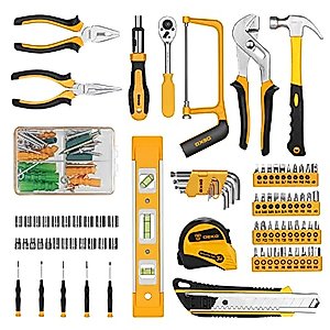 DEKOPRO 228 Piece Socket Wrench Auto Repair Tool Combination Package Mixed Tool Set Hand Tool Kit with Plastic Toolbox Storage Case