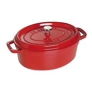 Staub La Cocotte Oval 40509-830 Pico Cocotte Oval Cherry, 9.1 inches (23 cm), Double Handed, Cast Iron Enameled Pot, Induction Compatible, Japanese Authentic Product