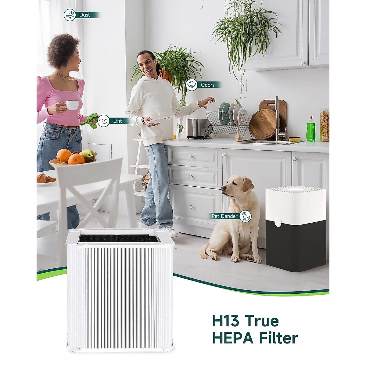 211+ Replacement Filter for Blue Pure 211+ Air Purifier (Non-Auto), H13 True HEPA & Foldable Activated Carbon Filter