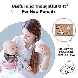 10-Pack Organic Baby Bandana Bibs - Organic Cotton Bandana Bibs for Boys, Girls - Super Absorbent Bandana Drool Bibs - Teething Bibs - Baby Bibs for Infant, Toddler (MONOS)