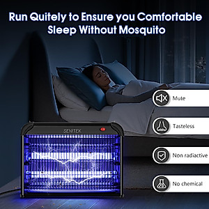 Mosquito Zapper, Electric Bug Zapper Indoor, Powerful Fly Insect Killer Repellent Lamp Outdoor Patio, Home Pest Control Bug Catcher Eliminator for Gnat Fruit Fly Moth w/Replacement Bulb (Black)