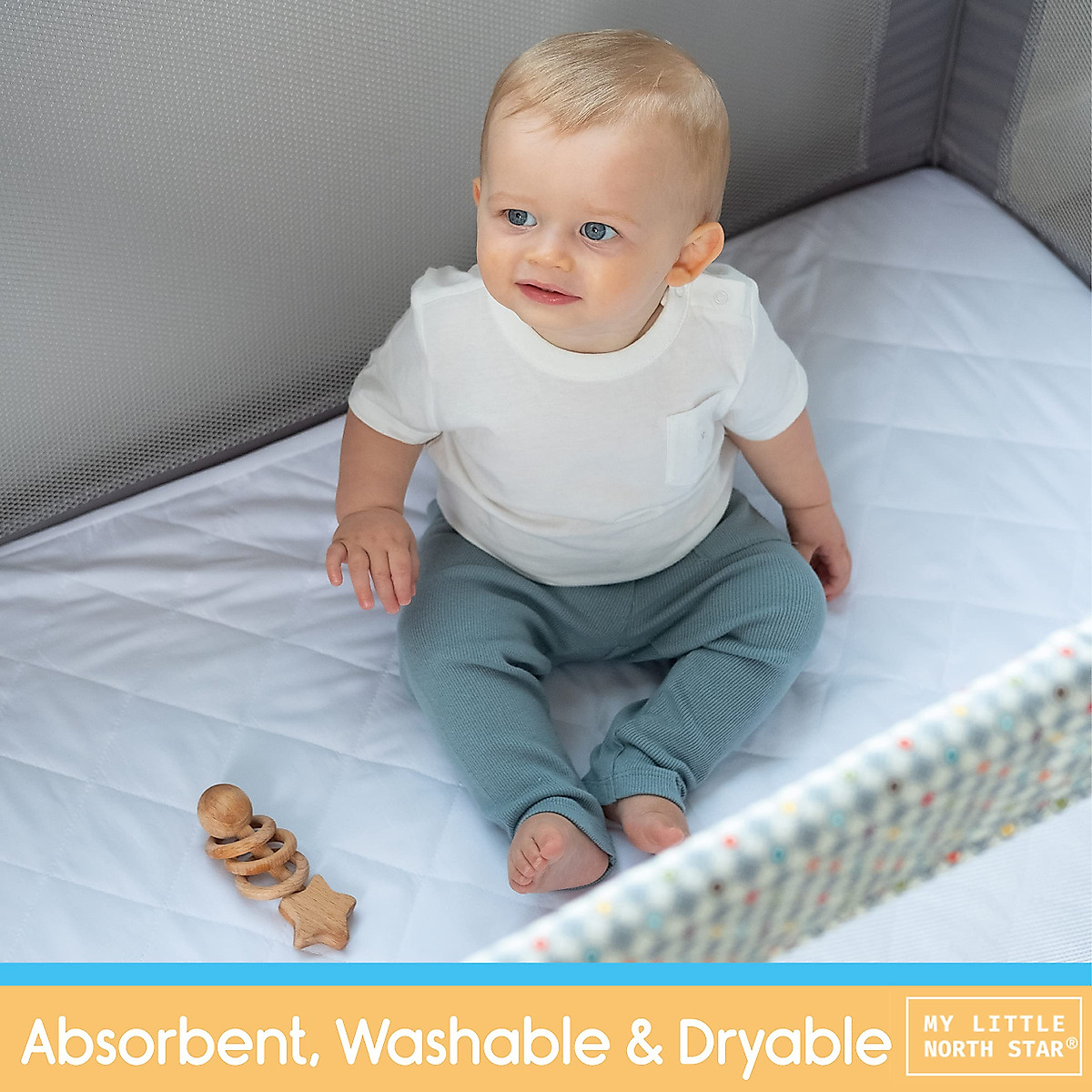 Pack n Play Fitted Waterproof Mini Crib Mattress Protector | 2 Pack | 27" X 39" | Quilted Crib Mattress Cover Pad Fits Most Pack n Plays, Mini Crib, Playards and Foldable Mattresses