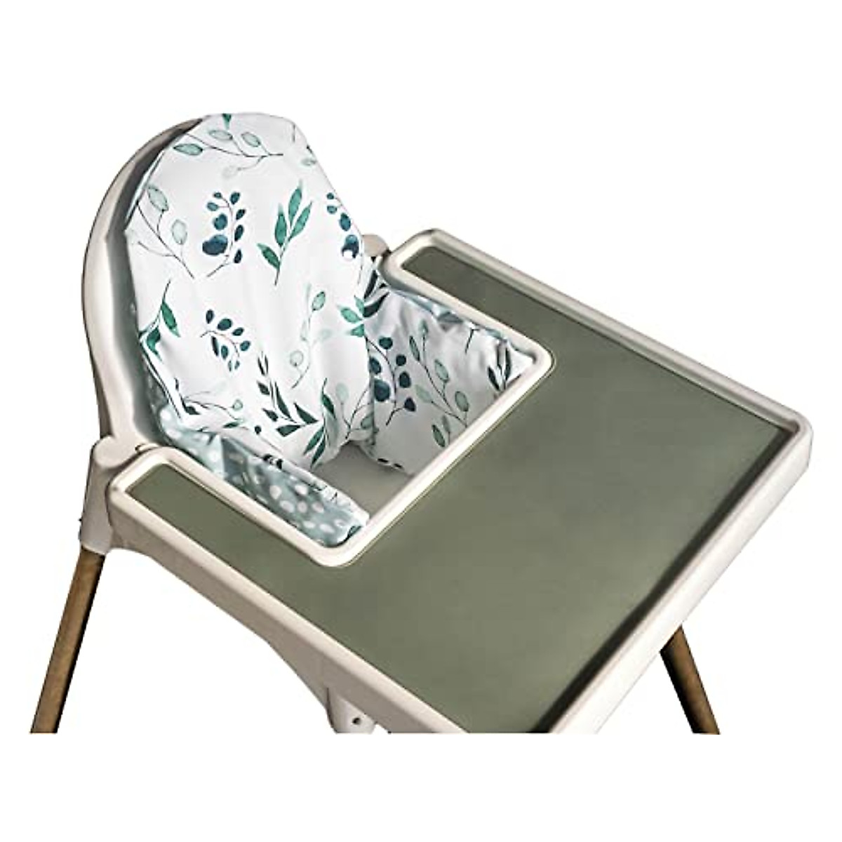 Premium High Chair Cushion Cover | Compatible with IKEA High Chair Accessories for Antilop Highchair | Reversible | Soft, Durable, Parent & Baby Approved for Baby High Chair (Sage-Dot/Greenery)