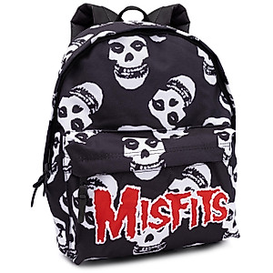 Misfits Backpack Music Skull Logo Black Red Rucksack 16”