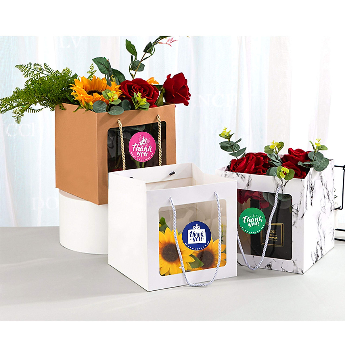 PARLAIM 500pcs Thank You Stickers 6 Color 1.5" Thank You for Supporting My Small Business Stickers Thank You Business Stickers Roll Small Thank You Labels for Business