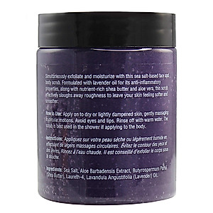 BeautyFrizz Lavender Body Scrub for Women - Exfoliating Body Scrub - Contains Sea Salt, Aloe and Shea Butter - Gently Exfoliates - 12 oz