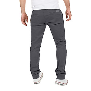 Yazubi Gray Chino Trousers Men Fabric Trousers Business Casual Dustin, Gray (Magnet 4R193901), W33/L34