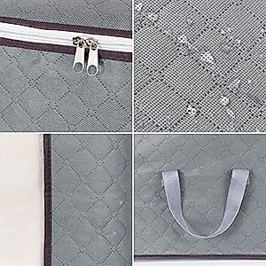 combocube 3Pcs Jumbo Zippered Storage Bag for Closet King Comforter, pillow, quilt, bedding, Clothes, Blanket Organizers with Large Clear Window & Carry Handles Space Saver