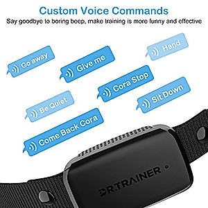 Dr.Trainer Automatic Bark Collar with Remote Control up to 2300ft, Electronic Dog Training Collar, Waterproof Dog Shock Collar for Dog with Custom Sound, APP Setting & Barking Record