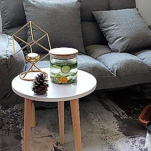 SIXAQUAE Glass Food Storage Containers Jar Seal Bamboo Lids 2 Packs 600ml Airtight Canister Organization Sets Stackable