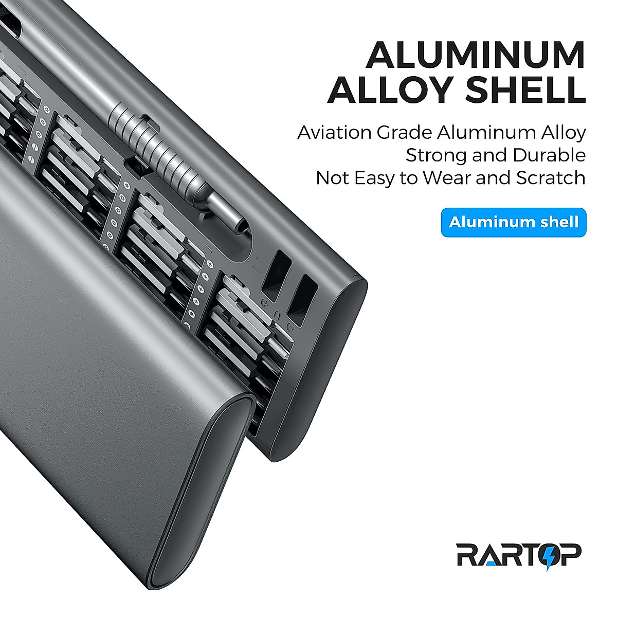 RARTOP Screwdriver - 51 in 1 Screwdriver Set with 48Pcs Mini Screwdriver Bits, Magnetic Screwdriver Phillips, Slotted, Square, Torx, Hex, Screwdriver Hand Tool Set for Electronics Repair