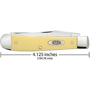 Case XX WR Pocket Knife Yellow Synthetic Trapper Item #80161 - (4254 SS) - Length Closed: 4 1/8 Inches