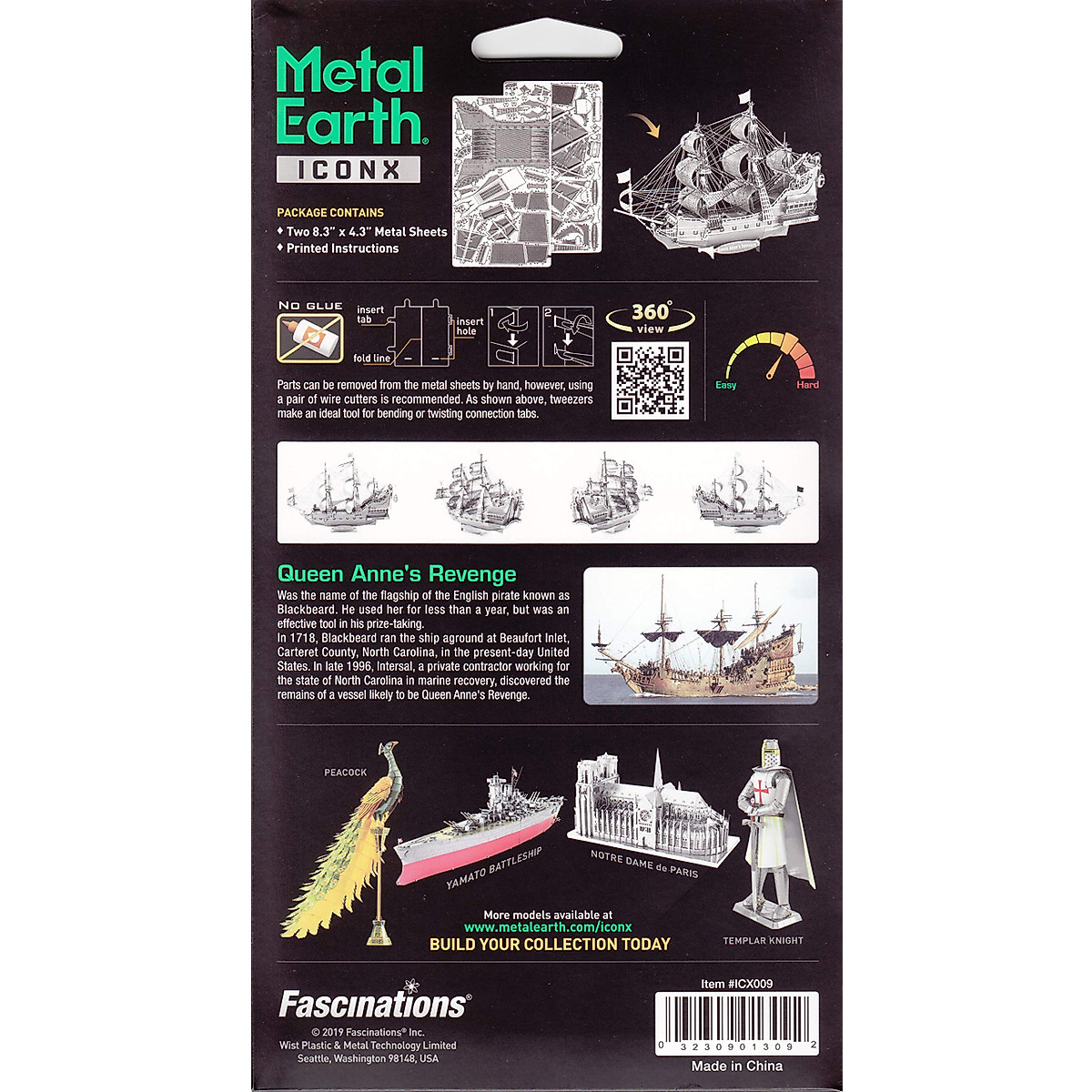 Metal Earth Premium Series Queen Anne's Revenge 3D Metal Model Fascinations