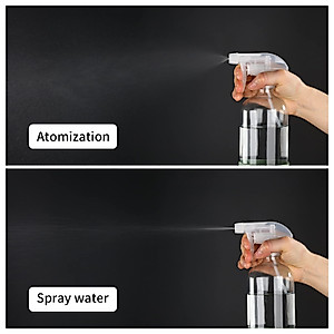 HOMBYS 16 Oz Clear Glass Spray Bottles with Silicone Sleeve,Empty Boston Bottle Spray Bottle with Adjustable Nozzle,Refillable Container for Cleaning, Essential Oils, Hair, Plants