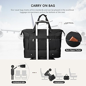 BOSTANTEN Weekender Bags for Women Travel Under Seat Carry On Bag Duffle Bag with Shoe Compartment Overnight Hospital Bags