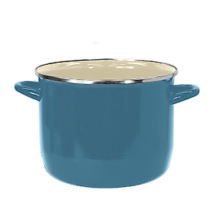 Vasconia - 8-Quart Stockpot with Glass Lid (Red) Soup Pot for All Ranges (Enamel on Steel) Dishwasher & Oven Safe up to 350°F - Non-Reactive Enameled Interior Pot for Gumbo, Stew, Boil, Pasta, Chili