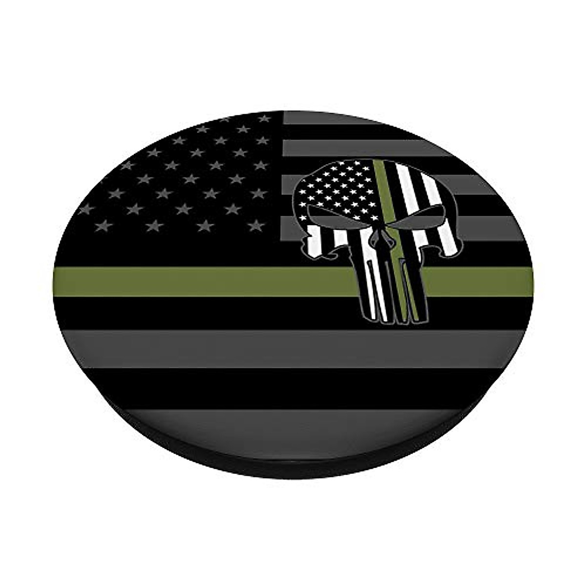 Thin Green Line Popsockets Army Military USA Flag Skull PopSockets PopGrip: Swappable Grip for Phones & Tablets