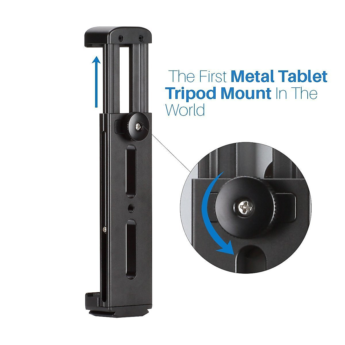 ULANZI Aluminum iPad Tablet Tripod Mount Light Attachment w ipad,7.9-12.9 inches Adjustable Clamp w Cold Shoe Mount Compatible with iPad Mini iPad 2/3/4, iPad Air/Air2, iPad Pro Video Recording