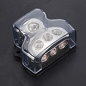 Power Distribution, Alloy Plastic Car Audio T Type Power Supply Distribution 1 * 0GA In 3 * 4GA Out Block Splitter