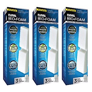 Fluval (9 Pack) FX5 Filter Foam Block, 3 Packages with 3 Filters Each