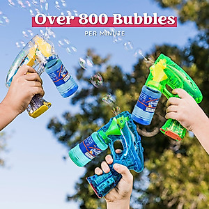 JOYIN 3 Bubble Guns Kit with Bubble Solutions for Kids, Bubble Blaster for Summer Toy, Party Favors, Birthday, Outdoor & Indoor Activity, Birthday Gift