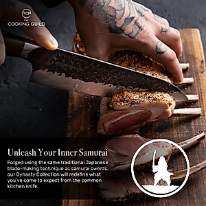 The Cooking Guild Dynasty Series Professional Chef Knife - 8" Japanese High Carbon Stainless Steel Gyutou Chefs Knives - Rust-Resistant & Razor Sharp Chef's Knives Designed to Last a Lifetime