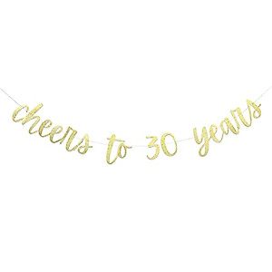 Cheers to 30 Years Banner - Happy 30th Birthday Banner，30th Birthday Banner，30th Birthday Banner for Women/men，30 Birthday Party Decorations Banner，Happy 30th Birthday Banner Party Decorations
