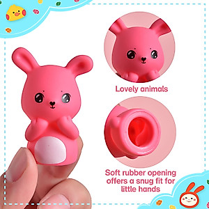 FUN LITTLE TOYS 10 PCS Bunny Chick Finger Puppet for Easter Basket Stuffers, Include 5 Bunnies & 5 Chicks