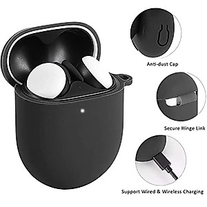 Compatible for Google Pixel Buds A-Series Case Cover, [Front LED Visible] [Keychain] Silicone Protective Cover Case for Google Pixel Buds A Case (Mint Green)