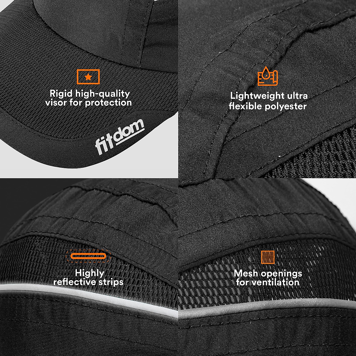 Fitdom Lightweight All Sports Cap Perfect Hat for Running, Hiking, Tennis, Golf & More White