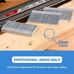 meite 16 Gauge Finish Nails, 2-Inch 16GA Straight Finish Nails Galvanized Finishing Nails for Electric or Pneumatic Nailer Guns (2,500 Counts)