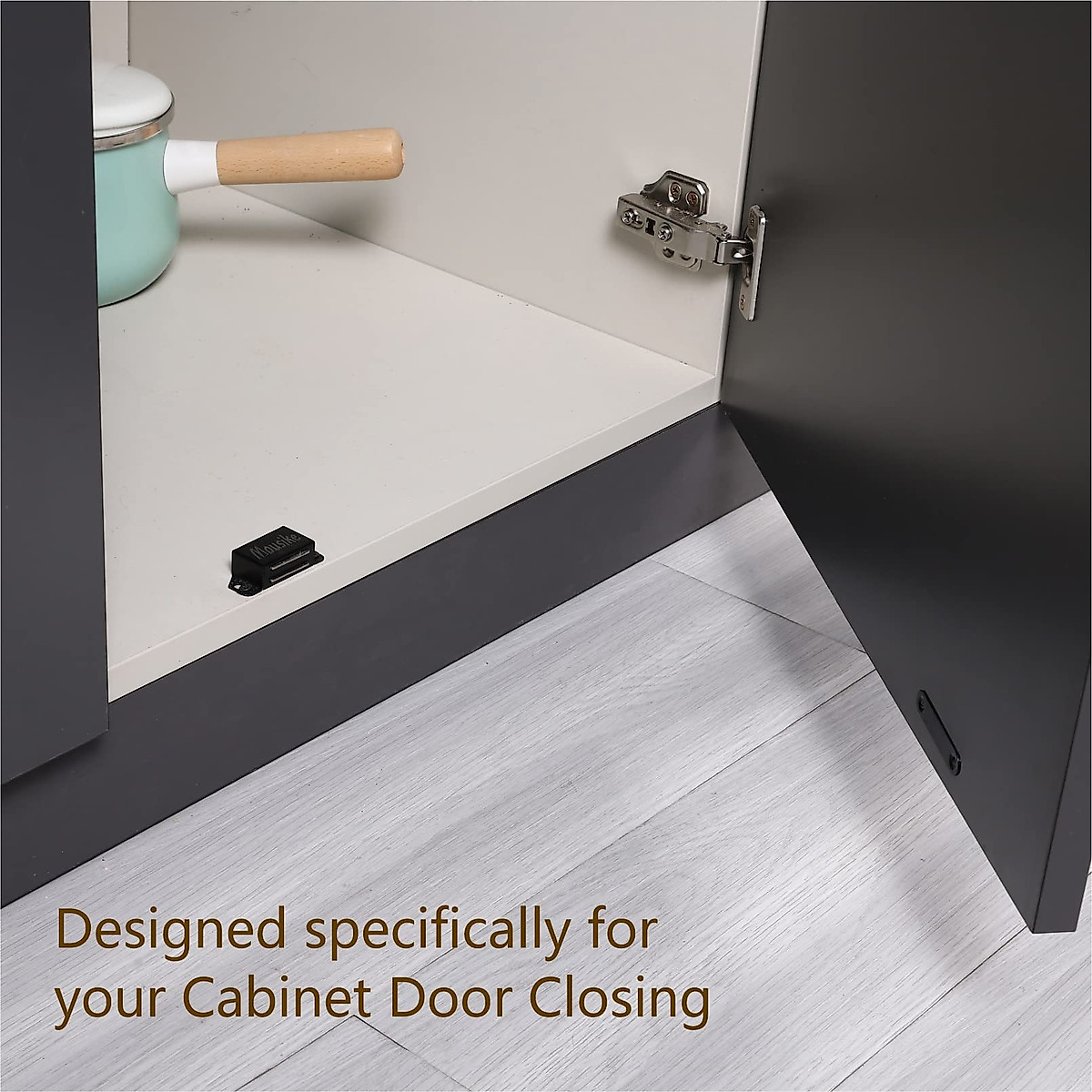 Mousike Cabinet Magnets 30lb Black Door Magnets with Strong Magnetic for Kitchen Cupboard Wardrobe Closet Cabinet Door Drawer Latch 4 Pack