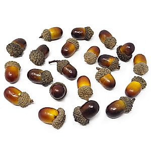 Honbay 50PCS Lifelike Artificial Acorn Fake Nutty Craft Acorns with Acorn Cap Simulation Fruit Props for Vase Filler, Home House Autumn Favor, Thanksgiving Day Christmas and Wedding Decoration