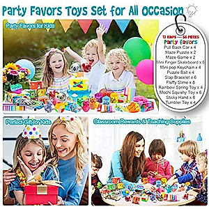 56 Pcs Party Favors Carnival Treasure Box Toys Classroom Prizes Small Mini Bulk Gifts Toys Pinata Stocking Stuffers for Kids Boys Girls 4-8 8-12 3-5, Goodie Bags Fillers for Kids Birthday Party