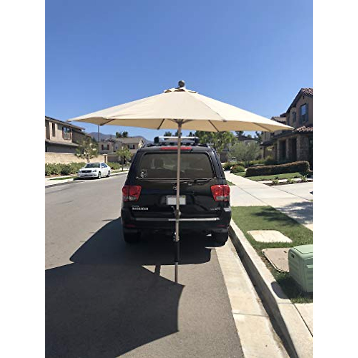 MAXXHAUL 50102 Hitch Mount Umbrella Holder - Durable and Sturdy - Great Support for Large Patio and Outdoor Umbrellas - Ideal for Traveling, Tailgating and Other Outdoor Events , Black