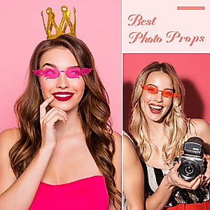 EBOOT 24 Pairs Fire Flame Sunglasses Bulk Women Rimless Fire Sunglasses Novelty Party Sunglasses for Women Men Party Accessories (8 Color)