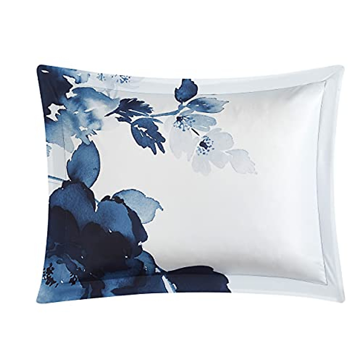 Chic Home Brookfield Garden 5 Piece Comforter Set Large Scale Floral Pattern Print Bedding-Decorative Pillows Shams Included, Queen, Blue