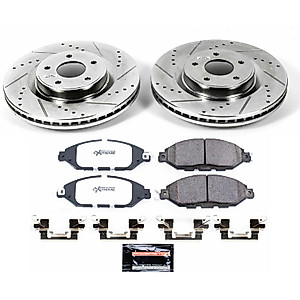 Power Stop K6496-36 Front Z36 Truck & Tow Brake Kit, Carbon Fiber Ceramic Brake Pads and Drilled and Slotted Brake Rotors For 2014-2019 QX60 | 2015-2022 Murano | 2013-2017 2018 2019 Pathfinder
