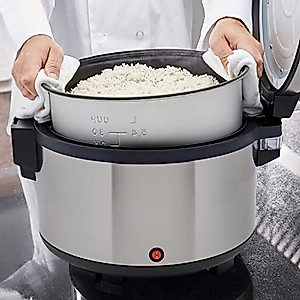 Commercial Electric Rice Warmer - Large Capacity Stainless Steel 60 Cup Rice & Soup Warmer Pot (Not a Rice Cooker) - Non Stick & Forms a Tight Seal to Keep Rice Fluffy for 12 Hours