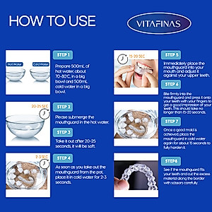 Mouth Guard for Grinding Teeth, Moldable Dental Guard, Professional Mouth Grinding Guard, Night Guard Comfortable Custom Mold for Clenching, Bruxism, Whitening Tray & Sports Guard (6Pack, 2 Sizes)