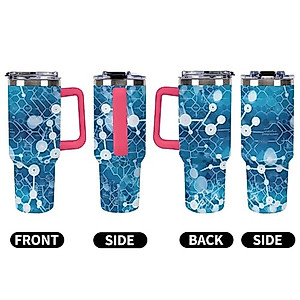Science Chemistry Molecular Structure 40 Oz Car Cup Stainless Steel Travel Mug Leak-Proof Insulated Tumbler with Handle Light Rose Red-style