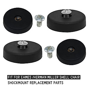 Vanshly 4PCS Black Rubber Shock Mounts,Shock mounts fits for Eames Herman Miller Shell Chair Shock Mount Replacement Parts