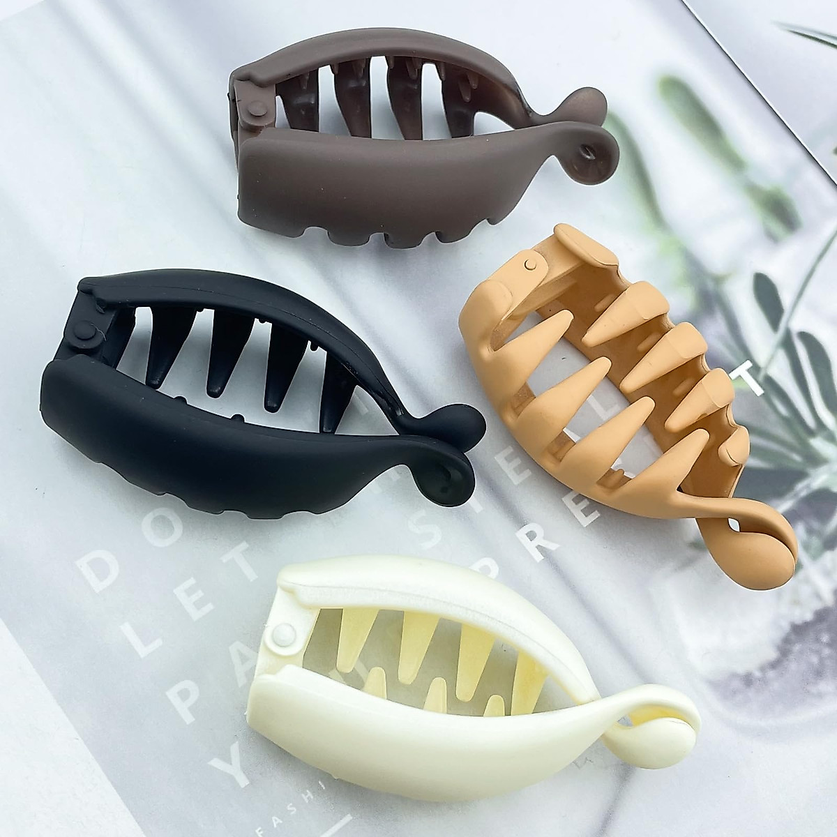 8 Pcs Matte Banana Hair Clips Twist Ponytail Holder Hair Claw Clips Strong Hold French Barrettes Fine Hair Jaw Clips Accessories for Women