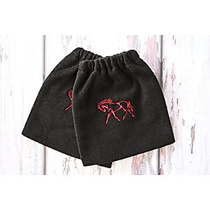 English Stirrup Covers, Stirrup Bag, Equine Iron Covers, Elastic Closing, Embroidered Horse