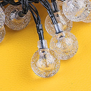 Garden Solar String Lights, 100 LEDs 40ft 8 Modes Waterproof Crystal Globe Balls Lighting for Outdoor Patio Lawn Garden Yard Decoration Wedding Holiday Home Party Wedding Christmas Decor (Warm White)