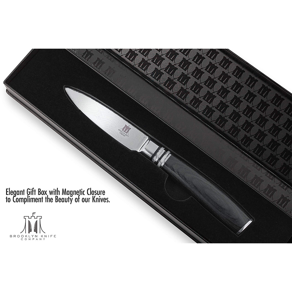Brooklyn Knife Co. Paring Knife - Japanese Seigaiha Series - Etched High Carbon Steel 3.5-Inch