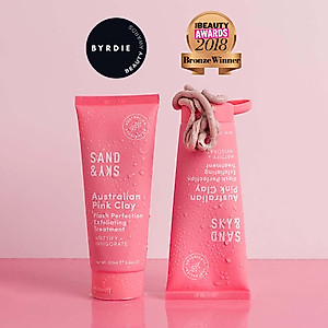 Sand & Sky Flash Perfection Exfoliating Treatment Face Scrub - Face cleanser Australian Pink Clay Moisturizing Facial Exfoliator For Face | With Rosehip, Grapeseed, Olive Oil (3.4 oz)