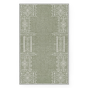 NICETOWN Sage Green Rug 2x3 Rugs Entryway Small Rug Washable Christmas Rug Thin Geometric Area Rug with Rubber Backing - 2x3 Boho Non-Slip Foyer Carpet for Kitchen Laundry Bathroom Bedroom, Sage Green