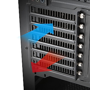 Akasa Steel Vented PCI Slot Cover Bracket | Full Profile Expansion Slot Cover Plate | PC Blanking Plate | Included Screws | 2 pack | Black | AK-MX302